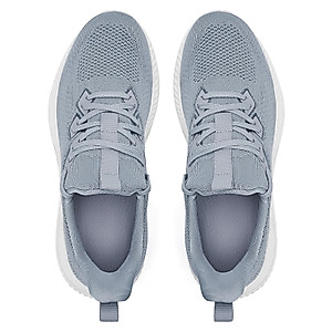 Akk Mens Wide Width Walking Shoes Running Sneakers - Tennis Shoes Breathable Workout Athletic Gym Shoes Comfortable Lightweight Indoor Outdoor Casual Sneakers Silvery Grey Size 10.5