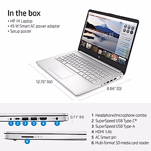 HP Newest 14" FHD Laptop for Students and Business, AMD Ryzen 3 3250U(Up to 3.50GHz), 16GB RAM, 512GB NVMe SSD, Webcam, Type-A&C, HDMI, WiFi, Fast Charge, Long Battery Life, Win 11 S, GM Accessories