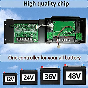 40amp Solar Charge Controller 12V 24V 36V 48V Auto,PWM Solar Controller 40A with Backlit Display, Temperature Sensor,4 USB Ports, Fit for Solar Panels Gel Sealed Flooded and Lithium Battery