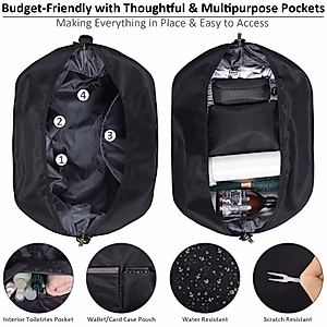 Large Duffle Bag for Travel Waterproof 21 Inch, Vankor Gym Duffel Bag for Women Men Durable Carry on Weekender Overnight Sports Luggage Weekend Beach Yoga Workout Hospital Mommy Diaper Bag Black