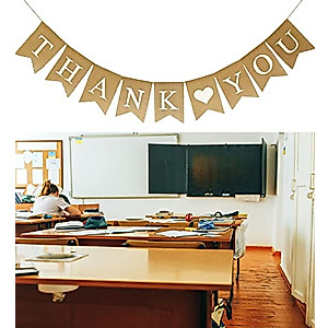 Shimmer Anna Shine THANK YOU Burlap Banner for Wedding Decorations Birthday Party Baby Shower Bridal Shower Baptism Supplies Teacher Appreciation Office Appreciation Sign Photo Prop