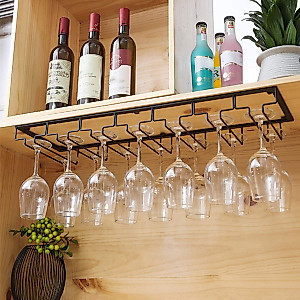 Ipetboom Wine Cup Shelf Wrought Iron Wine Glass Holder Hanging Storage Rack Goblet Holder