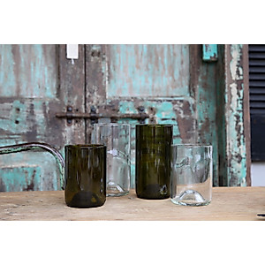 D&V Glass Vintage Collection, Tall Beverage/Cocktail Glass, 16-Ounce, Olive Green, Set of 6