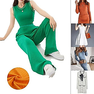 Fabric by The Yard for Sewing DIY,Solid Color Ribbed Stretch Knitted Fabric, Fashion Clothing Knitted Fabric(1 Yard (L) x 55" (W))