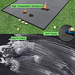 Heavy Duty Firepit-Mat for Deck Fireproof 36 Inches - 3 Layers Fire Pit Mats for Grass Patio Floor Protector Heat Resistant Retardant Fire Proof Rug Under Grill Ember Mat Round