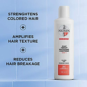 Nioxin System 4 Scalp Cleaning Shampoo and Therapy Conditioner Set for Color Treated Hair with Progressed Thinning