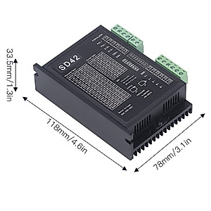 Stepper Motor Driver, 2 Phase Digital Electronic Aluminum Alloy Controller Easy to Install DC20~50V 1.0~4.2A Micro Step Resolutions SD42