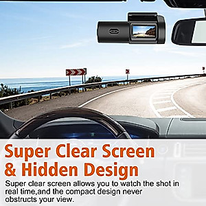 Dash Cam Front, WiFi 1080P Dash Camera for Cars, Mini Car Camera with 140° Wide Angle, 360 Degree Rotation Shot, Night Vision, WDR, G-Sensor, Loop Recording, 24H Parking Monitor, Support 128GB Max