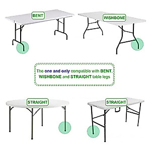 TEH SMART Table Leg Extenders for Folding Table – 4-Pack Table Risers for Straight and Bent Legs – Highly Durable Steel Construction – 16 Inches Height – Ideal for Back Pain (Black, 400x35)