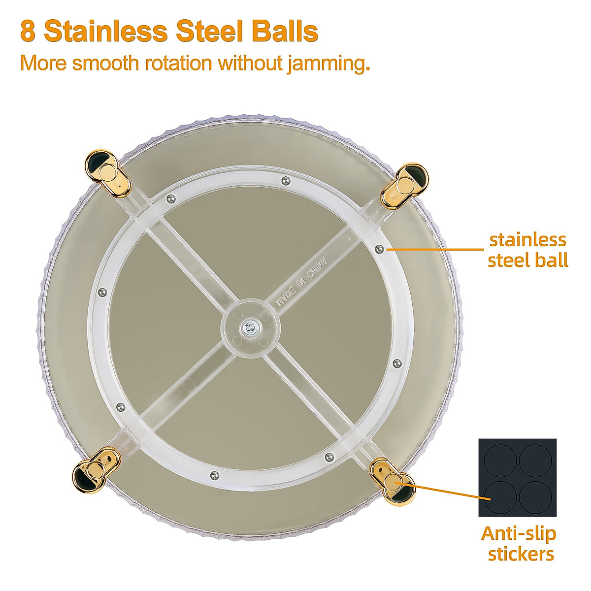 XMIAOX Lazy Susan Turnable Organizer, 11 Inches Plastic Rotating Spice Rack, Storage Turntable for Cabinet, Kitchen, Pantry, Bathroom, Cosmetics, Transparent