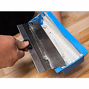 MUDFLEXTOOLS 10.5” Ez Clean Flexible Drywall Mud Pan-Soft Silicone-Ez Squeeze Grip-Stretches-Non-Stick-Rust Proof-Durable