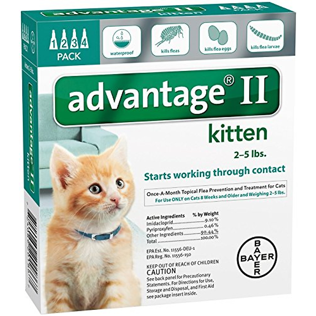 Bayer Animal Health Advantage II Kitten 4-Pack