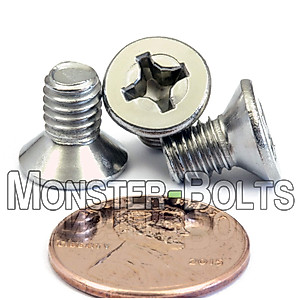 MonsterBolts - M6 x 10mm Phillips Flat Head, DIN 965, Stainless Steel, 25 Pack