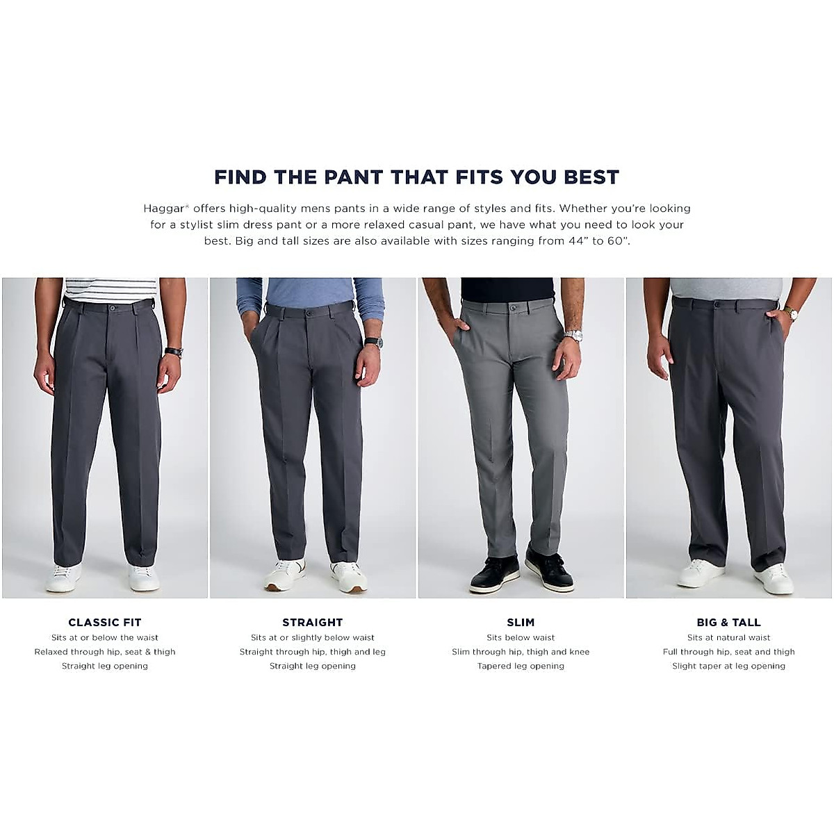 Haggar mens Eclo Stria Expandable-waist Pleat-front dress pants, Khaki, 38W x 32L US