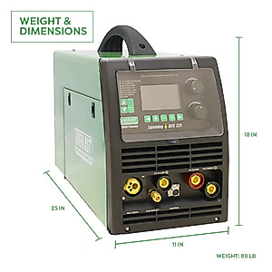 LightningMTS 225 Welder AC/DC TIG with PULSE/MIG/Stick 200 Amp Dual Voltage 110v/220v