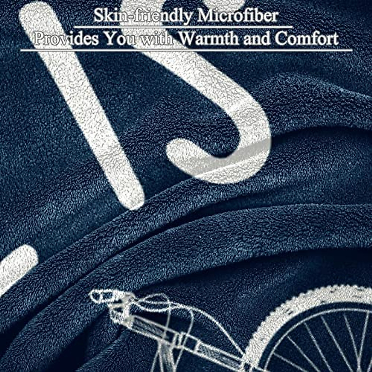 Plush Blanket Throw Blanket Warm Cozy Soft Microfiber Blankets, Bicycle Life is Good