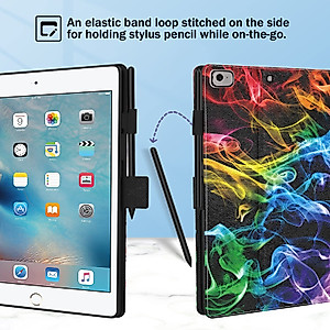 Dteck Case for iPad Mini (5th/4th Generation), iPad Mini 3/2/1 Case 7.9" - Flip Leather Protective Case with [Auto Sleep Wake/Adjustable Viewing-Stand Angle] Shockproof Cute Cover (Colorful Smoke)