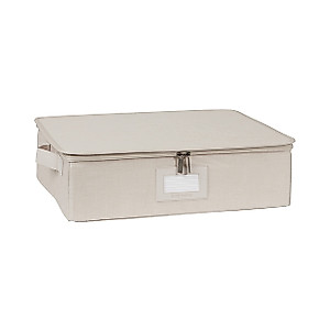 Covermates Keepsakes - Zip-Top Storage Box - Heavy Duty Polyester- Reinforced Handles - Stackable Design - Indoor Storage-Beige Heather