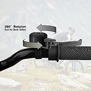 Binudum Bike Bell 2 Pack with Loud Melodious Sound Classic Mini Bicycle Bell for Kids Adults Bike Horn for Road, Mountain Bike for Scooter, MTB, BMX (Black 2 Pcs)