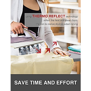 SUNKLOOF Extra Thick Ironing Board Cover and Pad, Resist Scorching and Staining, 15x54 Reflective Silicone Iron Board Cover With Padding, Elastic Edges, 4 Fasteners, Large Protective Scorch Mesh Cloth