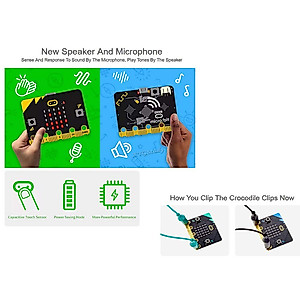 for Micro:bit V2 Go Kit Pocket-Sized BBC Built-in Speaker and Microphone Upgraded Processor ARM Cortex-M4 2.4G Radio/BLE Bluetooth 5.0 Touch Sensitive Logo @XYGStudy