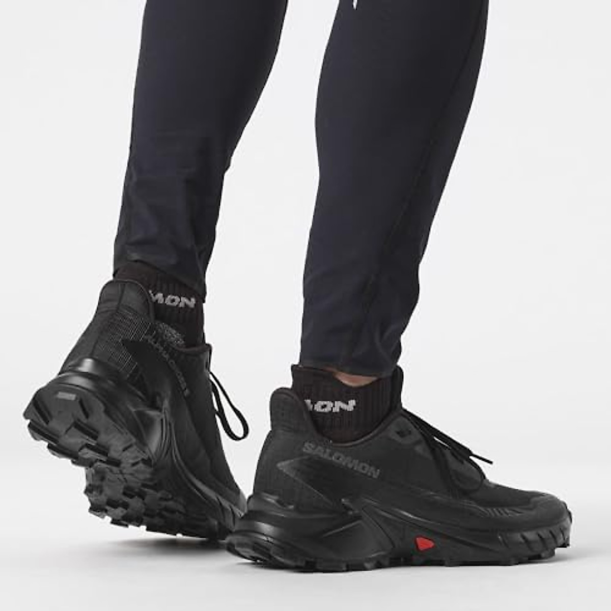 Salomon Men's ALPHACROSS 5 Trail Running Shoes for Men, Black / Black / Ebony, 12