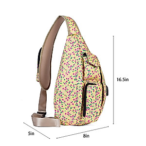 Malirona Sling Bag for Women Sling Backpack Hiking Daypack Multipurpose Crossbody Chest Bag (Yellow)