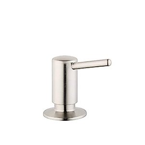 hansgrohe Bath and Kitchen Sink Soap Dispenser, Contemporary Premium Modern in Stainless Steel Optic, 04539800 Small