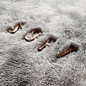 Amdrebio Tie-dyed Light Grey Area Rug for Bedroom, Soft Shag Furry Rug 5x7 for Living Room, Fluffy Fuzzy Rugs for Kids Room Decor, Modern Shaggy Carpet for Classroom Office, Plush Indoor Rug