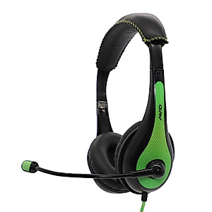 Avid Education AE-36-GR Stereo Classroom Computer Headset with Boom Microphone, Single TRRS Plug, Green