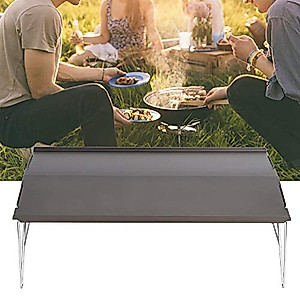 FECAMOS Hiking Table, Aluminium Alloy Picnic Table Portable for Hiking for BBQ for Families