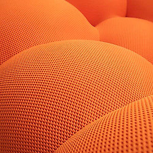 COULDWILL Modern Curved Sofa Upholstered Couch Overall Shaped Bubble Floor Sofa for Living Room, Office, Apartment, Orange