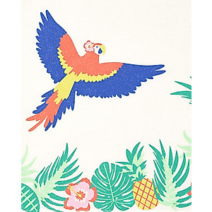 The Children's Place Baby Toddler Girls Sleeveless Fashion Tank Top, Tropical/Tropical Scene/Stripes 3-Pack, 4T