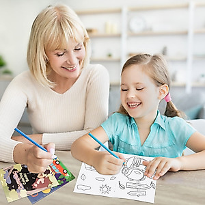 Dvbonike 24Pcs Camping Coloring Books Including Tent Camping Light Forest Bear Rabbit DIY Art Drawing Patterns Summer Birthday Party Favors Gifts Home School Activity Supplies for Kids Boys Girls