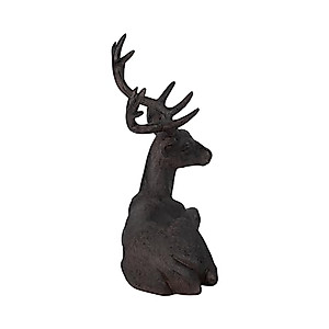 Sagebrook Home 11222 Resting Deer Figurine, 6" x 12.5" x 13.75", Rust