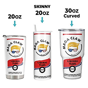 MAGA Claw Trump Hair All Aboard Train - US Election 20oz & 30oz Stainless Steel Tumbler With Reusable Straw, Supporters Gift for Men and Women (20oz Skinny)