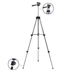 50 Inch Aluminum Camera Tripod for Canon, Nikon, Sony, Samsung, Olympus, Panasonic & Pentax + eCost Microfiber