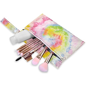 xigua 2 Pack Wet Dry Bags for Cloth Diaper Waterproof Swimsuits Bag with Handle Wristlet for Travel Beach Pouch, Rainbow Tie Dye