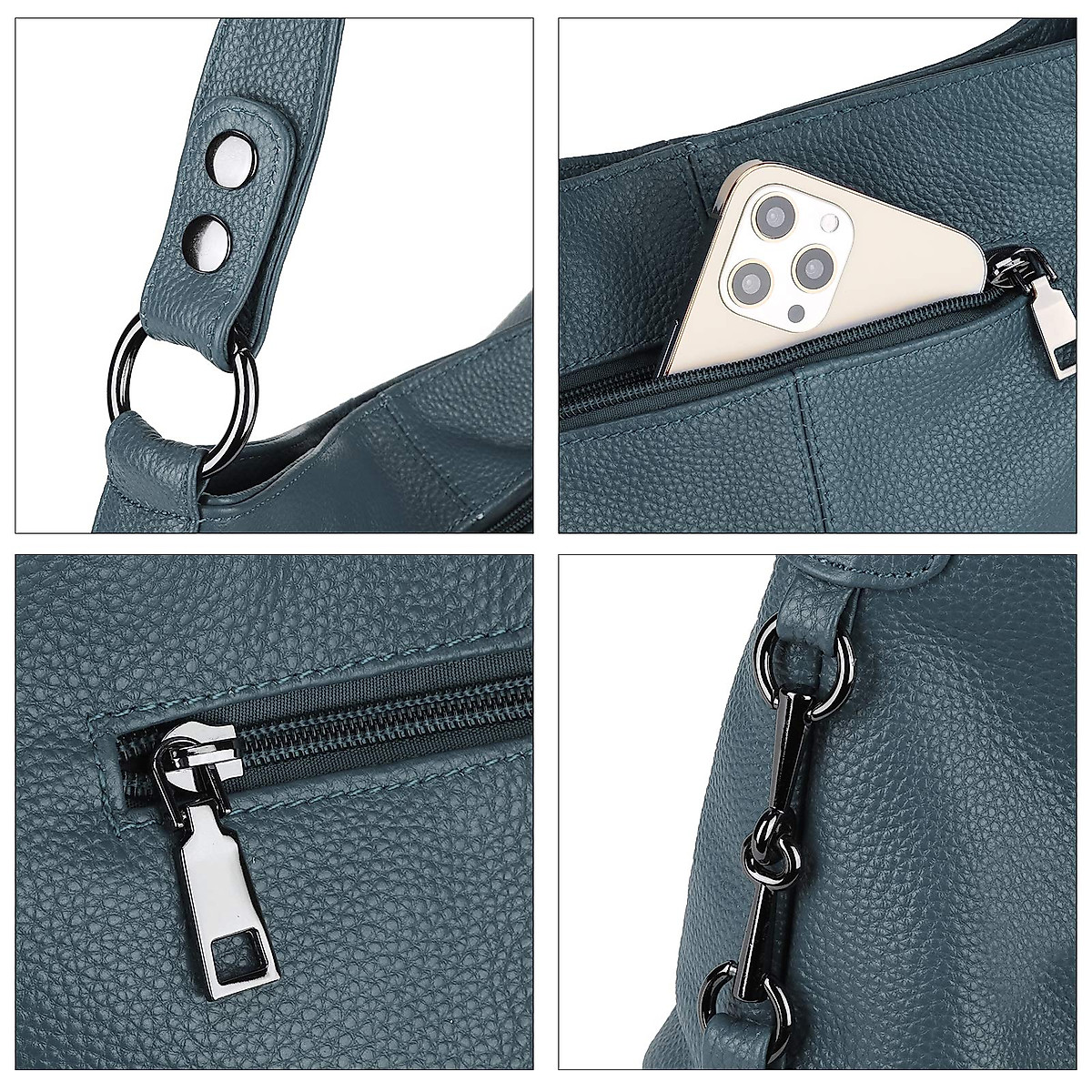 YALUXE Shoulder Bag Genuine Leather Tote Handbag Crossbody Bags for Women