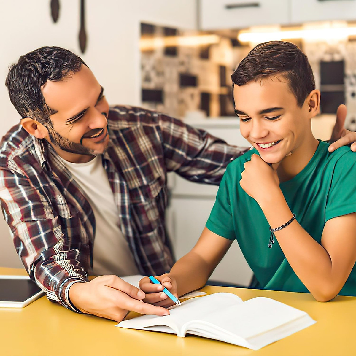 VOHIVI To My Son Bracelet from Mom,Morse Code Bracelets with Engraved Wallet Card,Adjustable Handmade Mens Beaded Bracelets easter basket stuffers