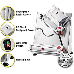 Pizza maker, 370W Automatic Commercial Pizza Dough Roller Sheeter, Electric Dough Press Machine, Making 5s/ Dough, for Rolling Various Dough