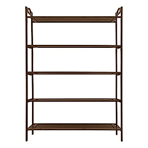 Gdrasuya10 5-Tier Bamboo Shoe Rack for Entryway, Stackable Shoes Rack Organizer Free Standing Shoe Shelf Storage Organizer for Hallway Closet Bedroom Living Room, Dark Brown