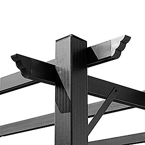 Outsunny 10' x 13' Outdoor Retractable Pergola Canopy, Aluminum Patio Pergola, Backyard Shade Shelter for Porch Party, Garden, Grill Gazebo - Charcoal Grey