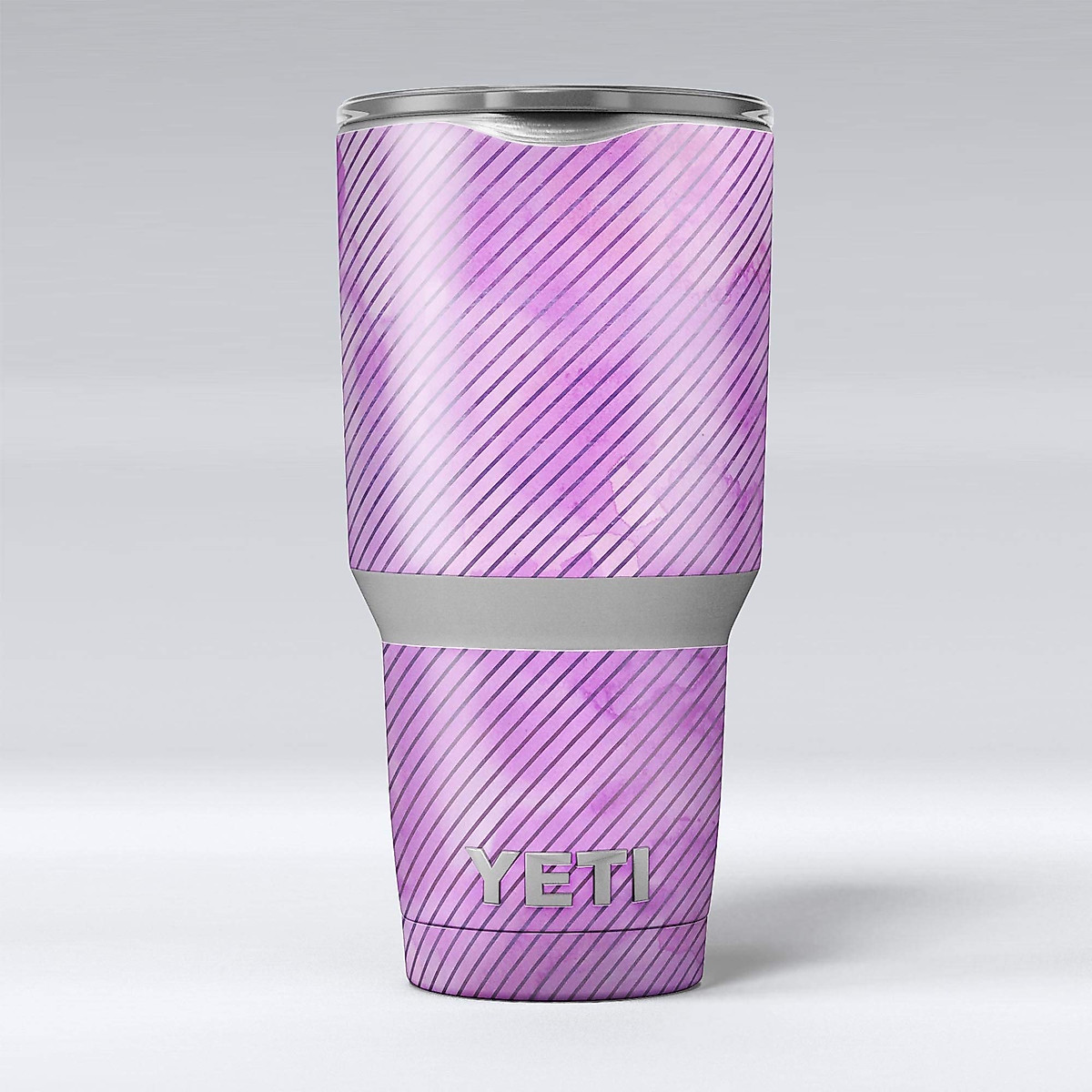 Design Skinz Black Slanted Lines of Purple Clouds - Skin Decal Vinyl Wrap Kit Compatible with The Yeti Rambler Cooler Tumbler Cups