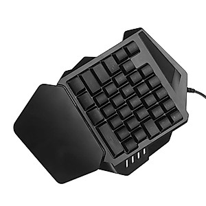 Acogedor One Handed Macro Mechanical Keyboard, 35 Keys Portable Mini Gaming Keyboard with RGB Backlight, 5 Multimedia Keys for Playing Games