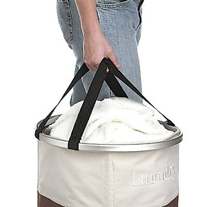 Whitmor Easycare Round Laundry Hamper Java