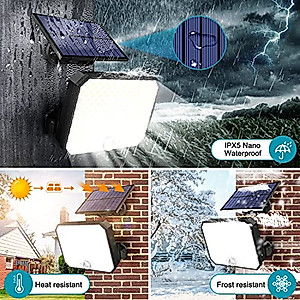 TANBABY Ultra Outdoor Solar Lights, 4000LM Motion Sensor Solar Flood Lights with Remote Control - IPX5 Waterproof Security Lights Ultra Dusk to Dawn Solar Lighting for Outside Patio Garage