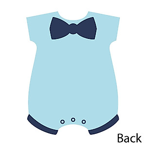 Big Dot of Happiness Hello Little One - Blue and Navy - Shaped Boy Baby Shower Thank You Note Cards with Envelopes - Set of 12