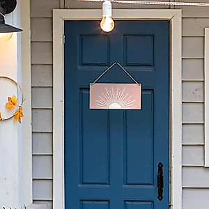 PHAMTE Sun Sunshine Decor, Boho Pink Sun Wall Art, Boho Pink Sun Sunrise Sunshine Printed Wood Plaque Sign Wall Hanging,Boho Sun Hanging Wall Art Signs For Bedroom Home Dorm Nursery Room Decor 12 x 6