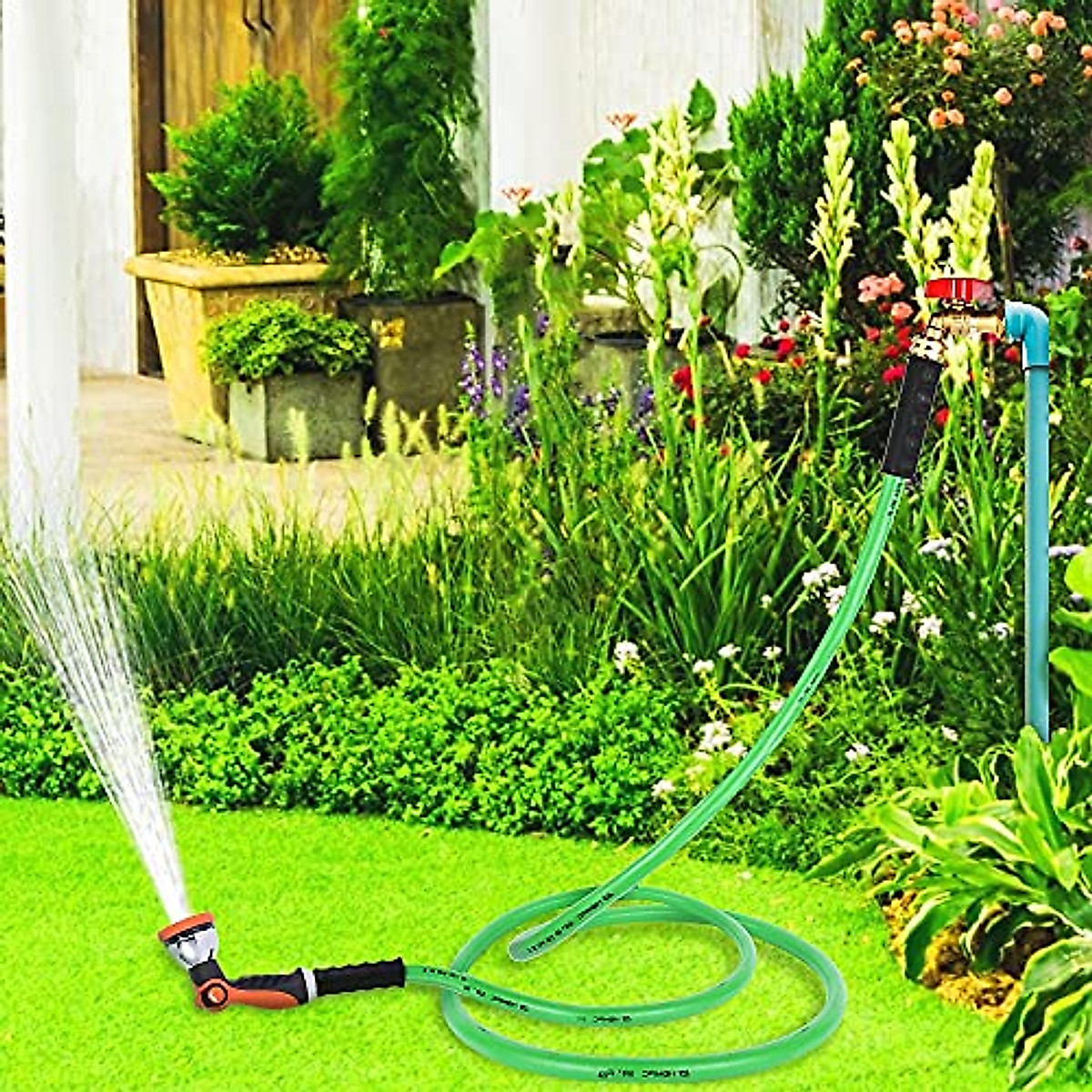 HQMPC Outdoor Spigot Hose Ball Valve Hose Bibb Garden Hose Connect Bibb Shut Off Valve No Lead Brass Stop Valve 1/2" MNPT Connect 3/4" GHT Outlet 2 Pcs